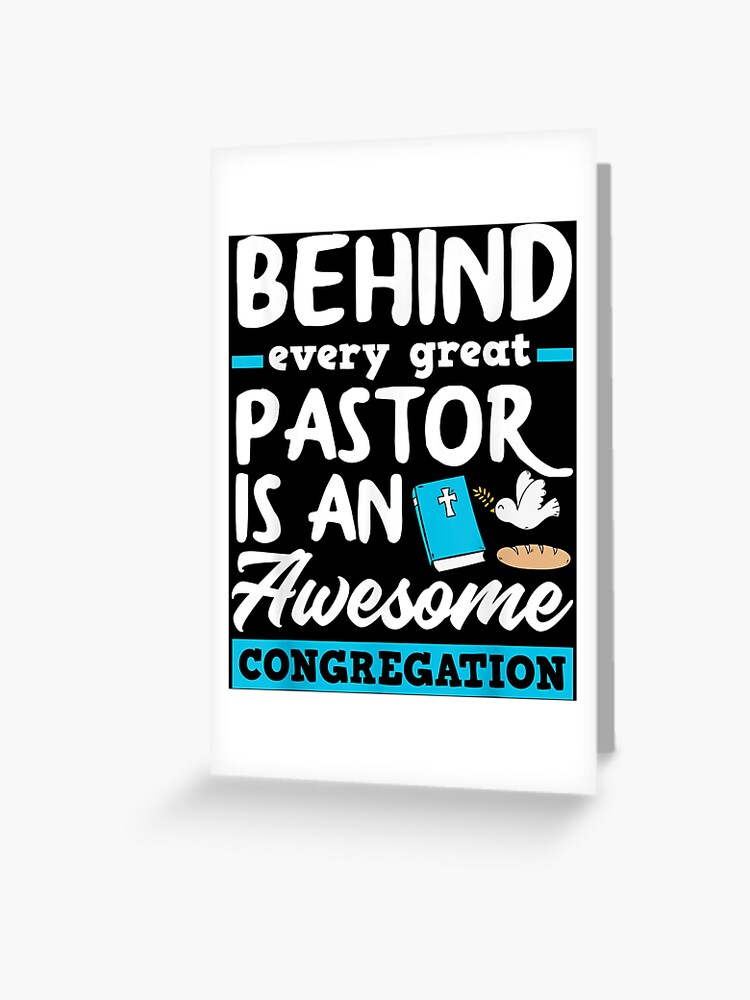 "Behind Every Great Pastor Funny Minister Clergy Pastor" Greeting Card ...