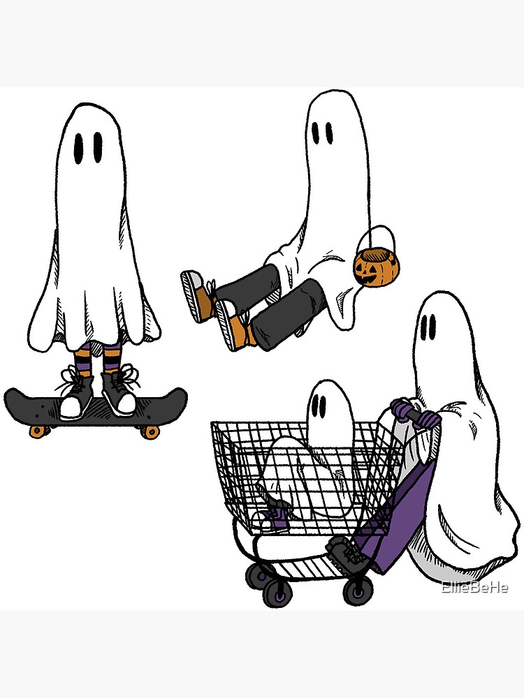 "Halloween Grunge Sheet Ghost Aesthetic Doodles" Poster for Sale by ...