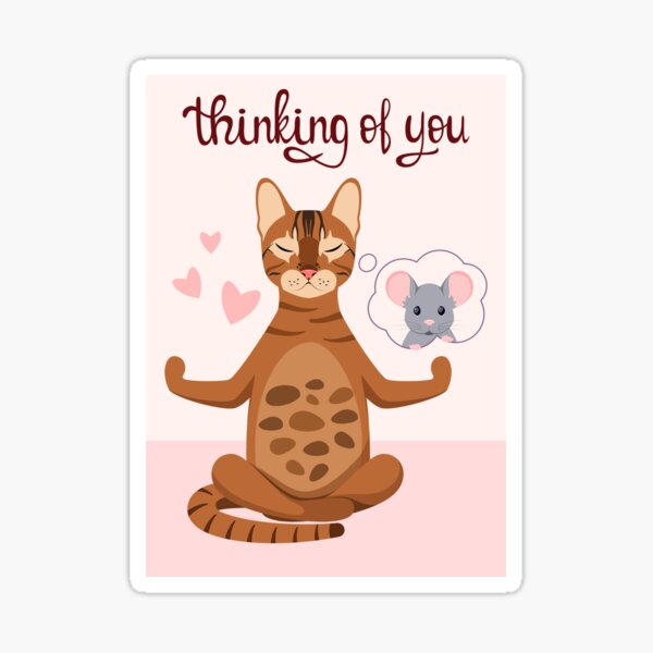"Cat Meditating (A Rat) - Thinking of You" Sticker for Sale by Desenio ...