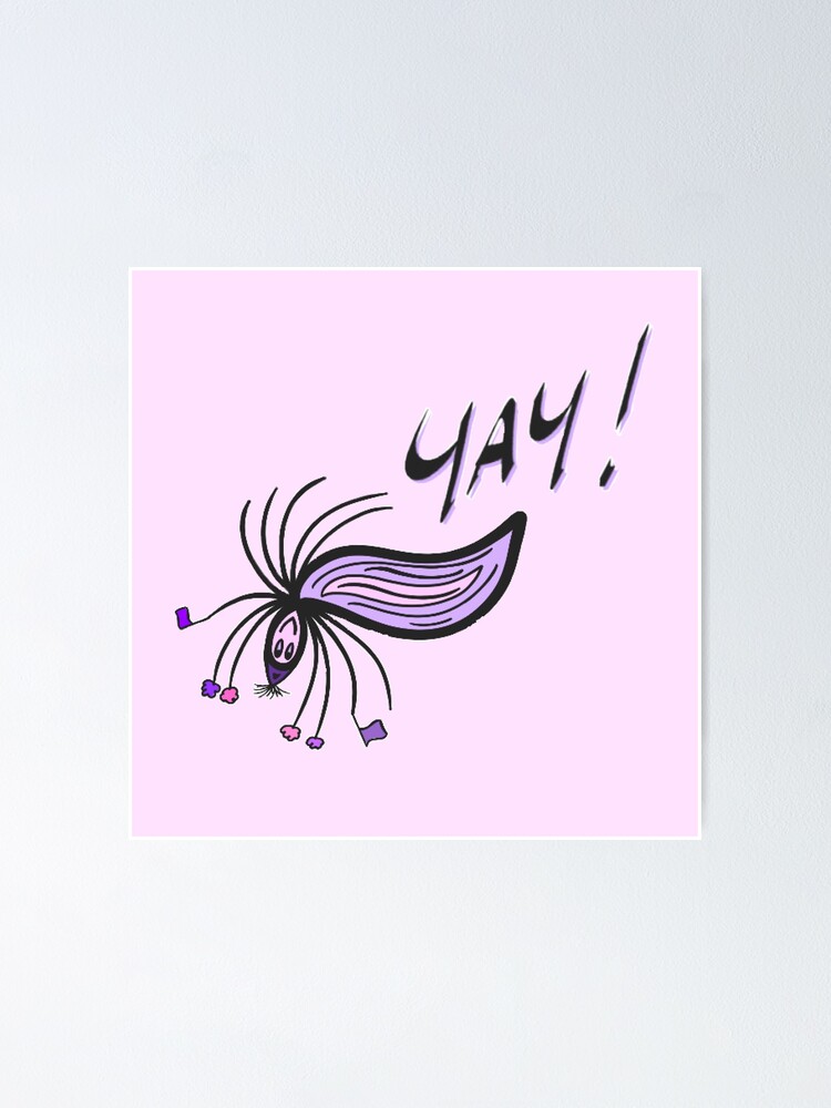 "Yay! Cheerleader Insect in Pink and Purple" Poster for Sale by ...