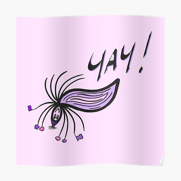 "Yay! Cheerleader Insect in Pink and Purple" Poster for Sale by ...