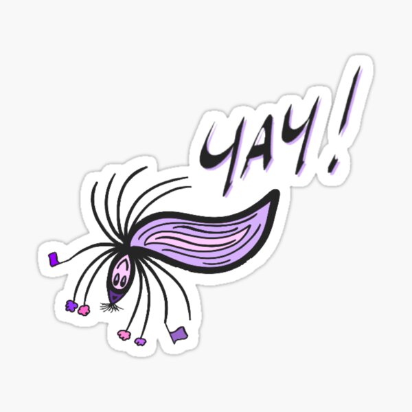"Yay! Cheerleader Insect in Pink and Purple" Sticker for Sale by ...