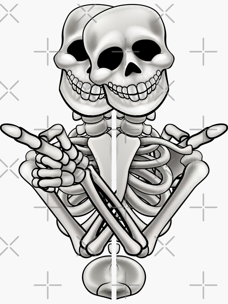 "Pointing skeleton" Sticker for Sale by Rixxi | Redbubble