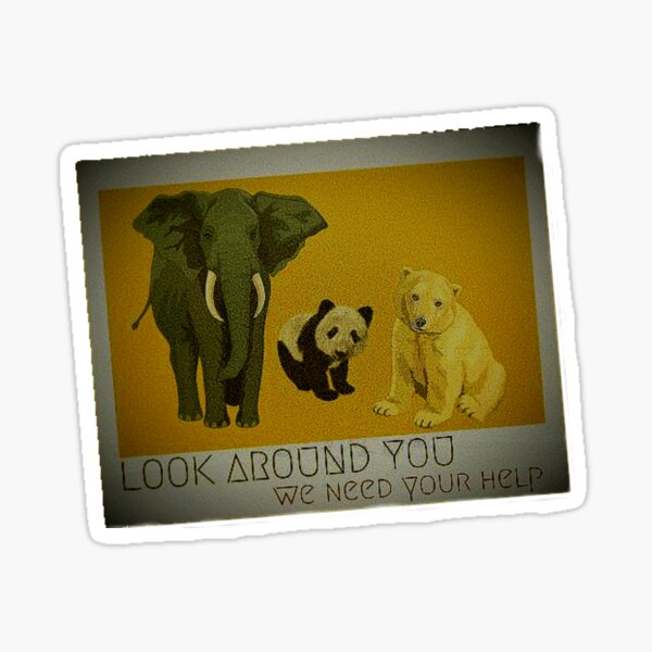 "We need your help!" Sticker for Sale by animalssoul | Redbubble