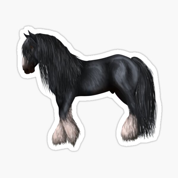"Black shire horse" Sticker by StudioCorvid | Redbubble