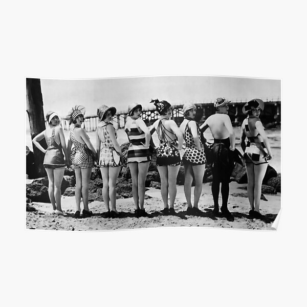 Bathing Beauties Flappers From The Roaring 20s Pose In Bathing Suits