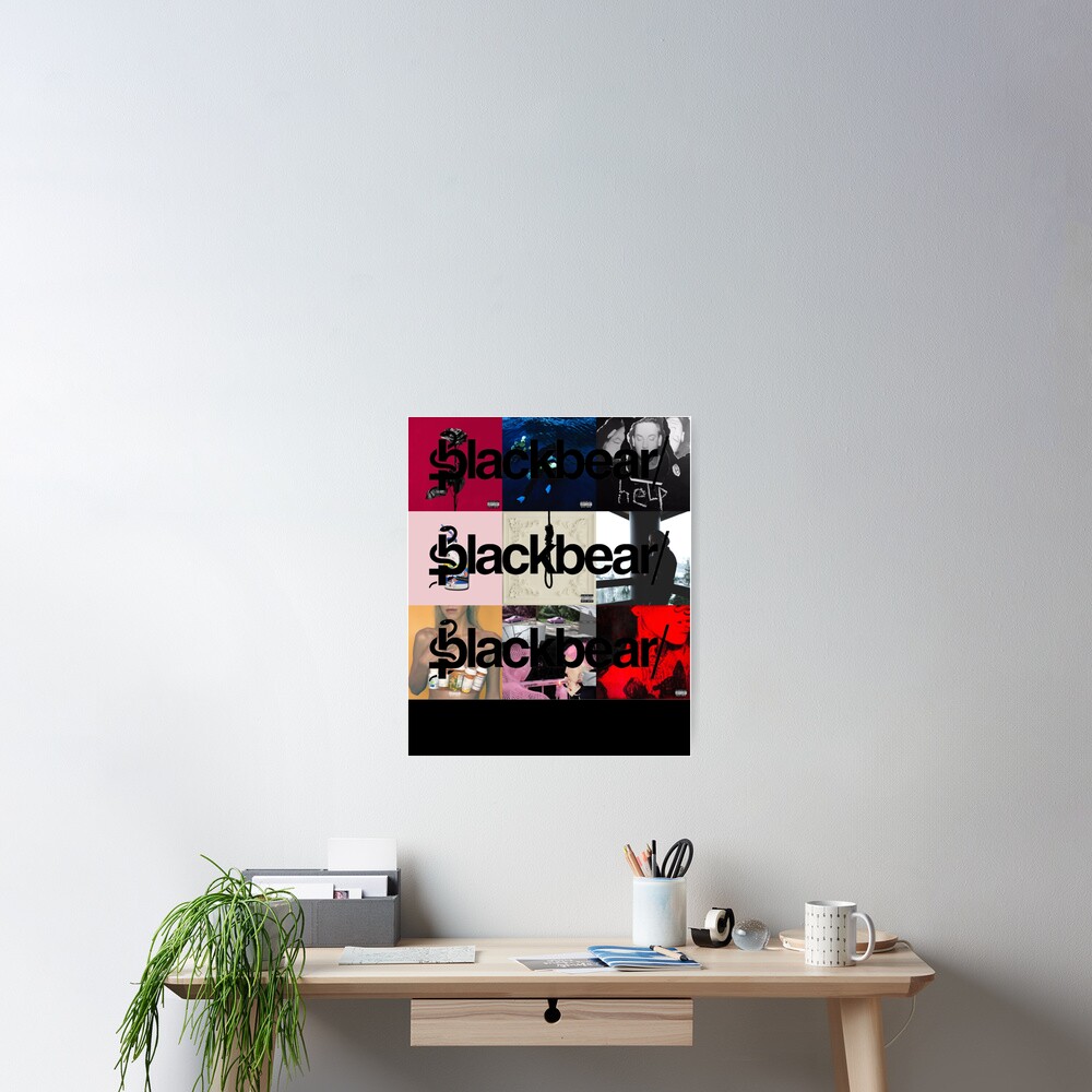 "blackbear album cover collage transparent logos" Poster for Sale by ...