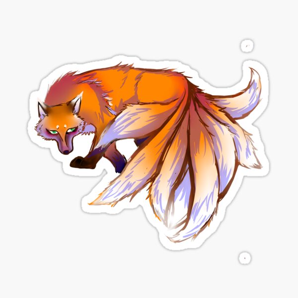 "9 tailed fox" Sticker by ragequeen94 | Redbubble