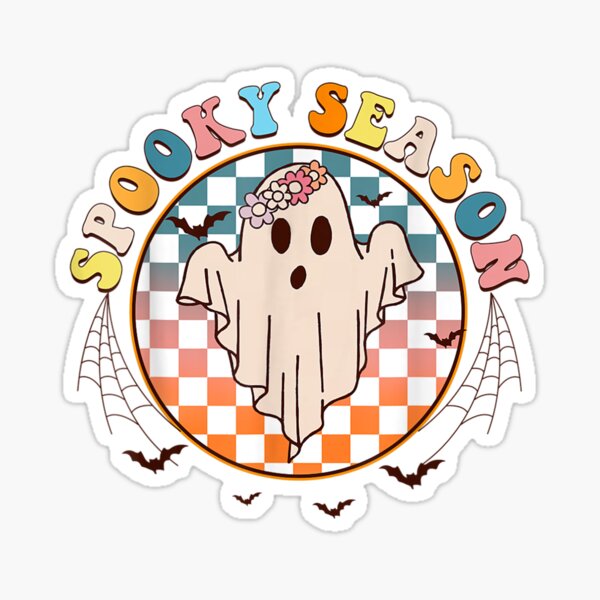 "Groovy Spooky Season Retro Ghost Halloween Costume" Sticker for Sale ...