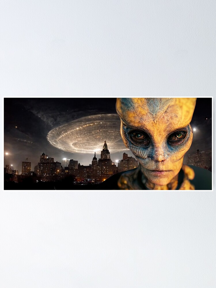 "AI Art - Alien Invasion: We Mean You No Harm" Poster for Sale by AI ...