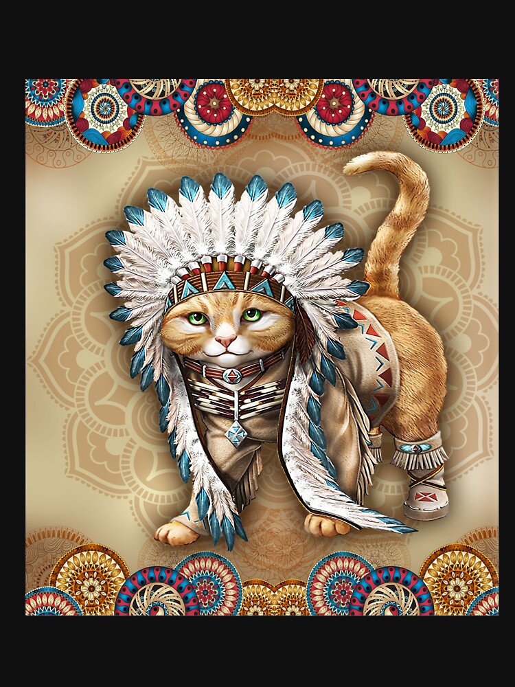 "Native Cat Hat Warbonnet National cultural motifs Native american" T ...