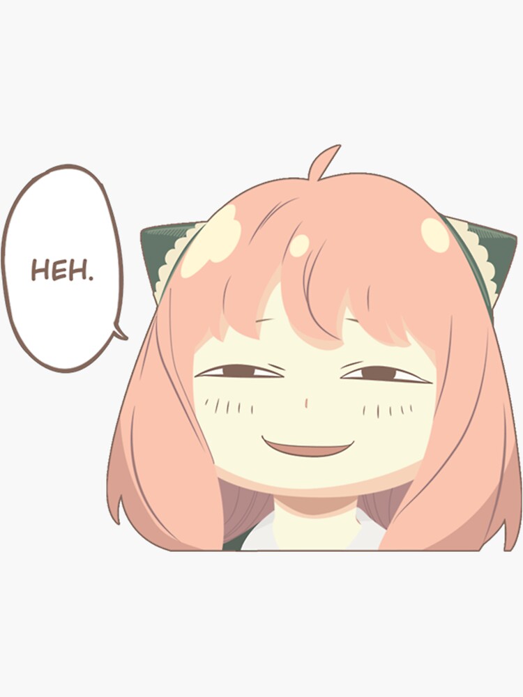 "Anya_s Smug Face " Sticker for Sale by Amelia-Shop | Redbubble