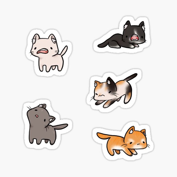 "Cute Little Squishy Kittens" Sticker for Sale by SydneyMaeBee | Redbubble