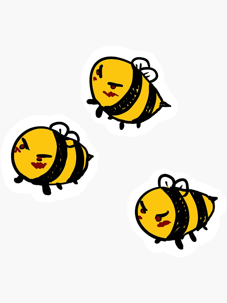 "Angry bees" Sticker for Sale by MilkyLorelai | Redbubble