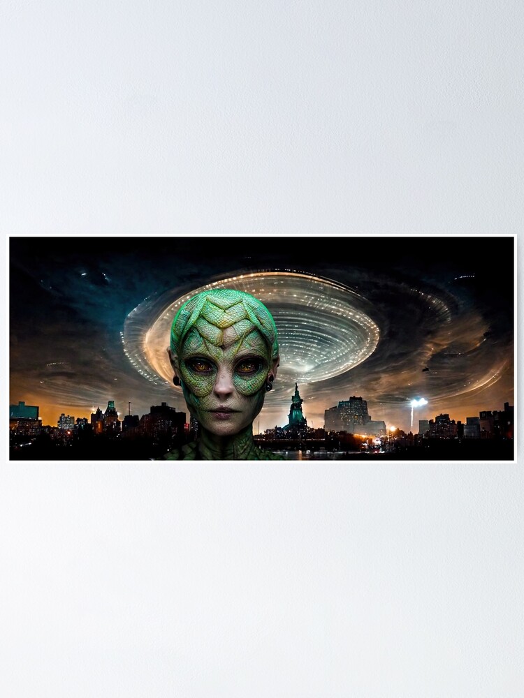 "AI Art - Alien Invasion: We Come in Peace" Poster for Sale by AI-Art ...