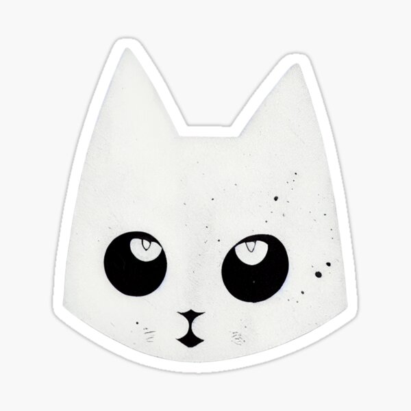 "Meow Cat Skull Laptop Sticker" Sticker for Sale by bucketfiend | Redbubble