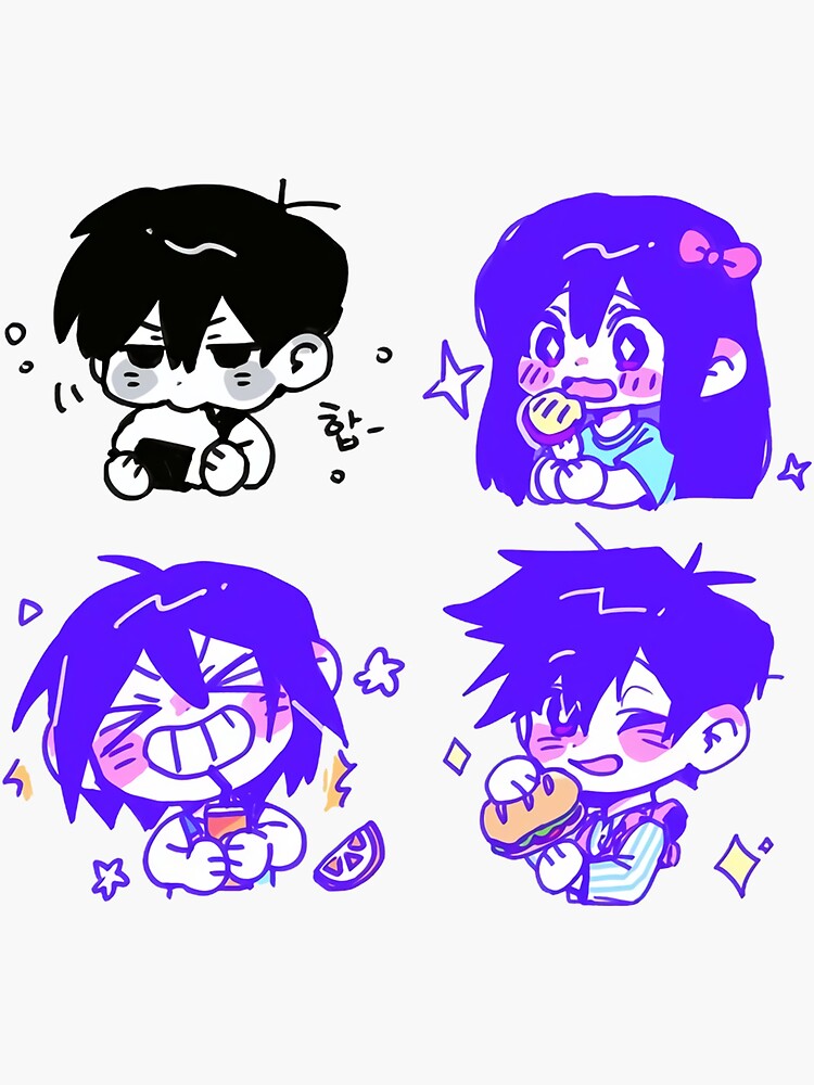 "Omori Auber Basil Chibi Sticker" Sticker for Sale by deccap | Redbubble