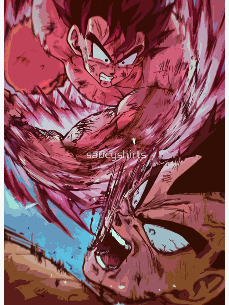"Goku Kaioken x3 vs Vegeta | Dragon Ball Z | Fanart" Sticker for Sale ...