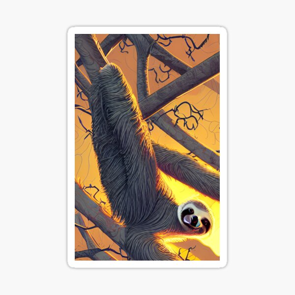 "Golden Hour Sloth" Sticker for Sale by FNA-Designs | Redbubble