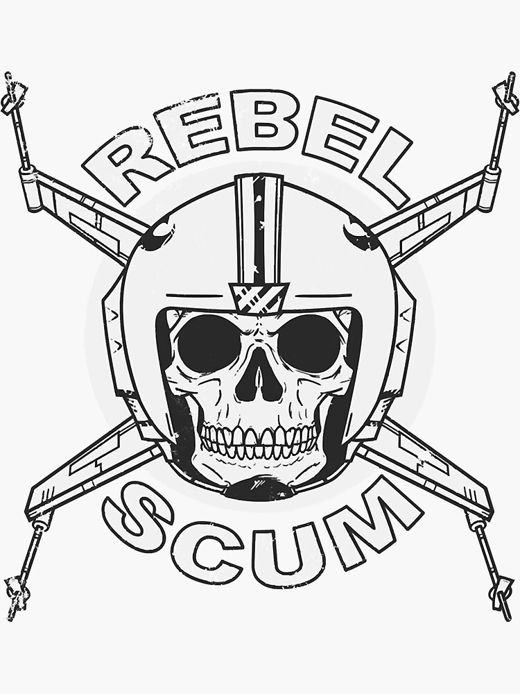 "REBEL SCUM" Sticker for Sale by ThomasLyonsd | Redbubble