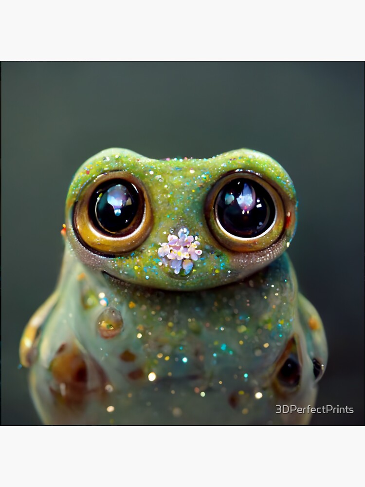 "Cute Frog Big Eyes" Sticker for Sale by 3DPerfectPrints | Redbubble