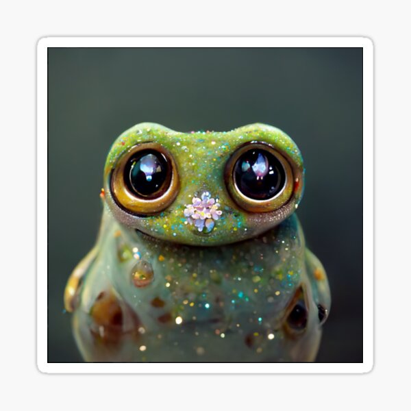 "Cute Frog Big Eyes" Sticker for Sale by 3DPerfectPrints | Redbubble