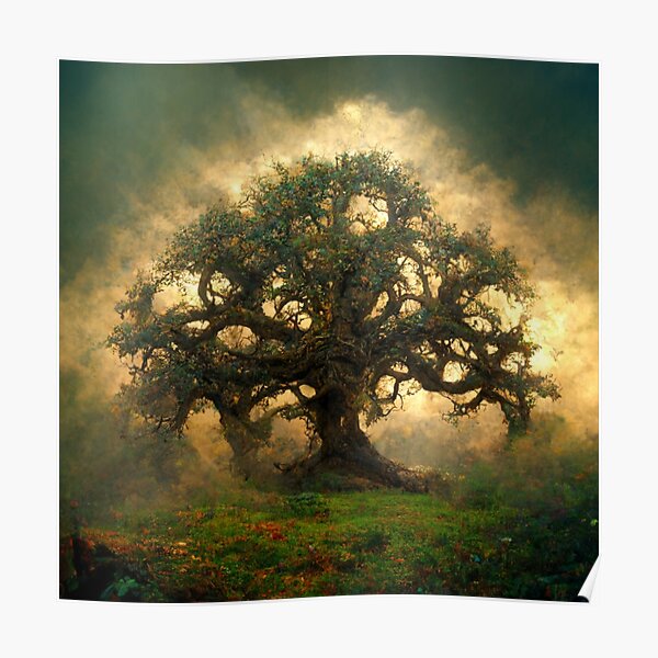 "Mystical Oak Tree Spiritual Magic Beautiful Nature" Poster for Sale by ...