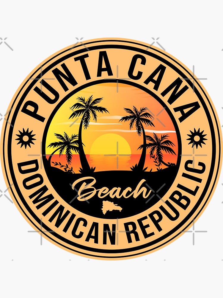 Pegatina «Playa de Punta Cana República Dominicana. atardecer retro» de ...