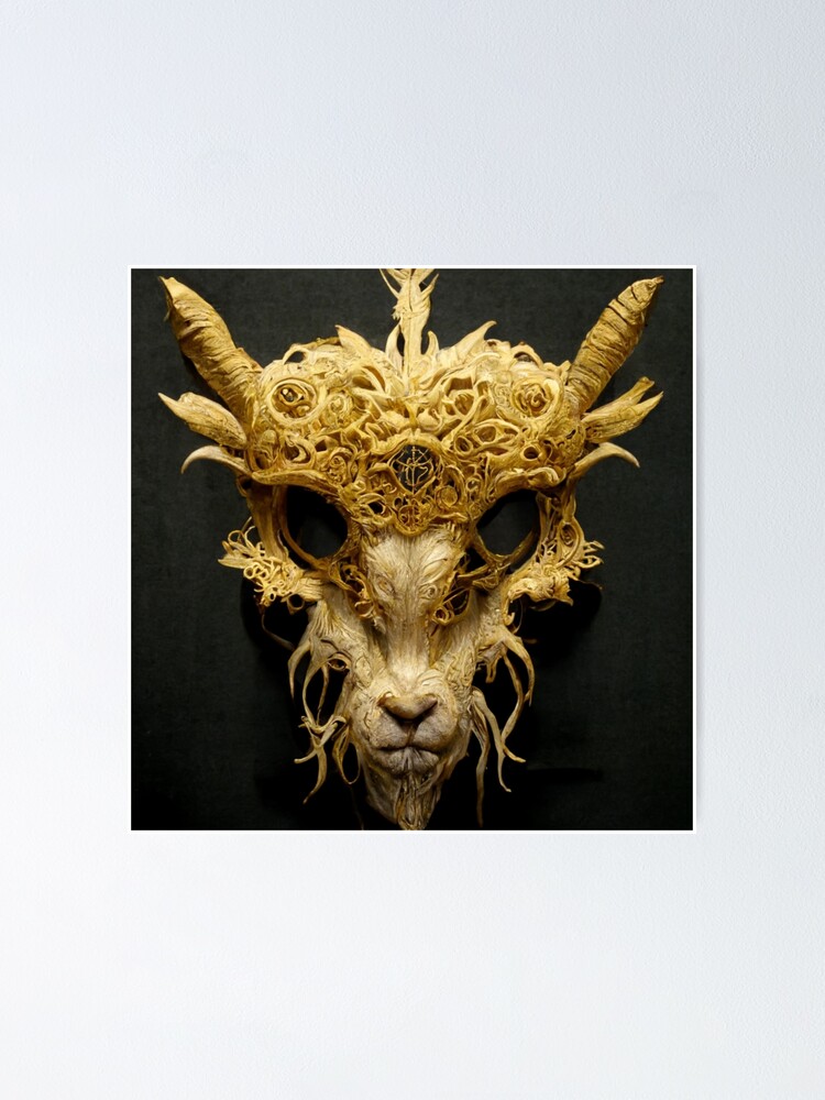 "Goat Mask Masquerade Gold Animal" Poster for Sale by Griffelkinn ...