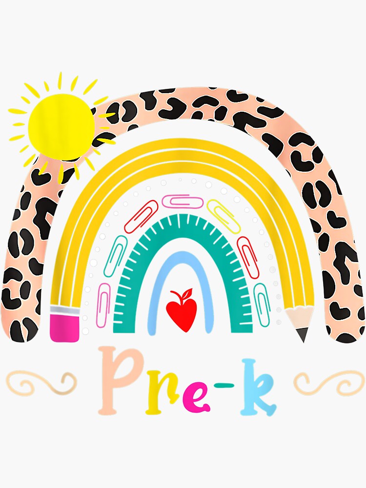 "Team Pre K Squad Back To School Rainbow Kids Teacher " Sticker for ...