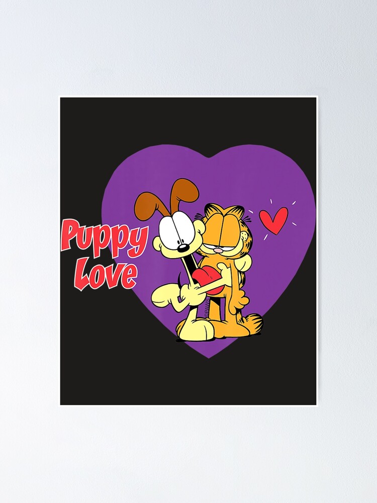 "Garfield Puppy Love with Heart " Poster for Sale by peggsjoroga ...