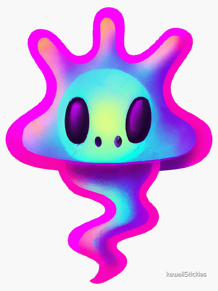 "Neon Tadpole Alien" Sticker for Sale by kawaiiStickies | Redbubble