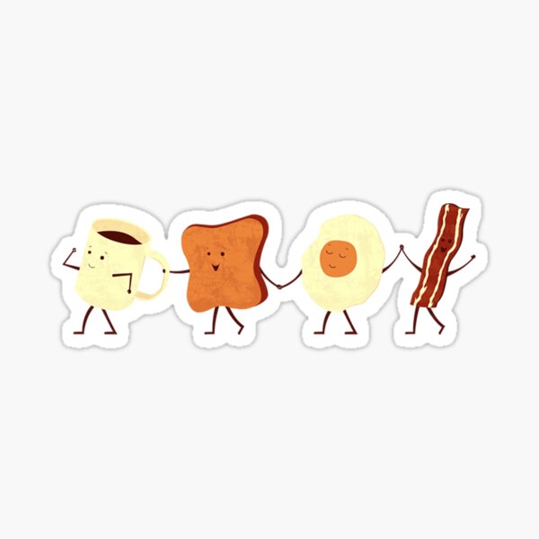 "let27s all go and have breakfast" Sticker for Sale by natlusenti ...