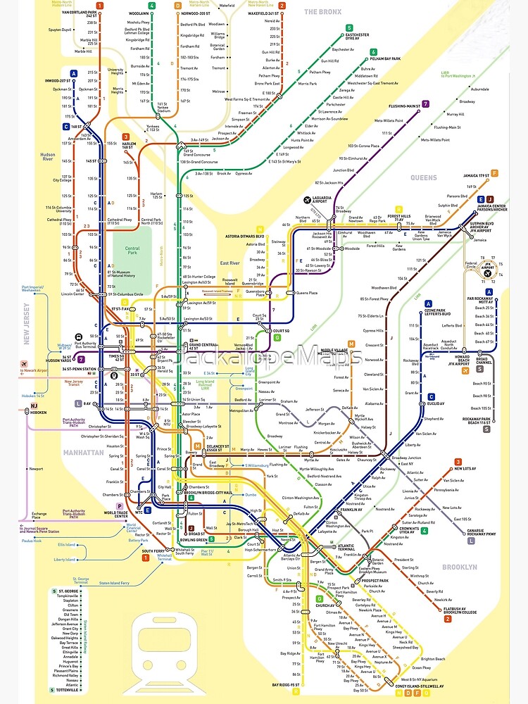 "" USA: 2022/today - New York City Subway Weekend map ..." Poster for ...