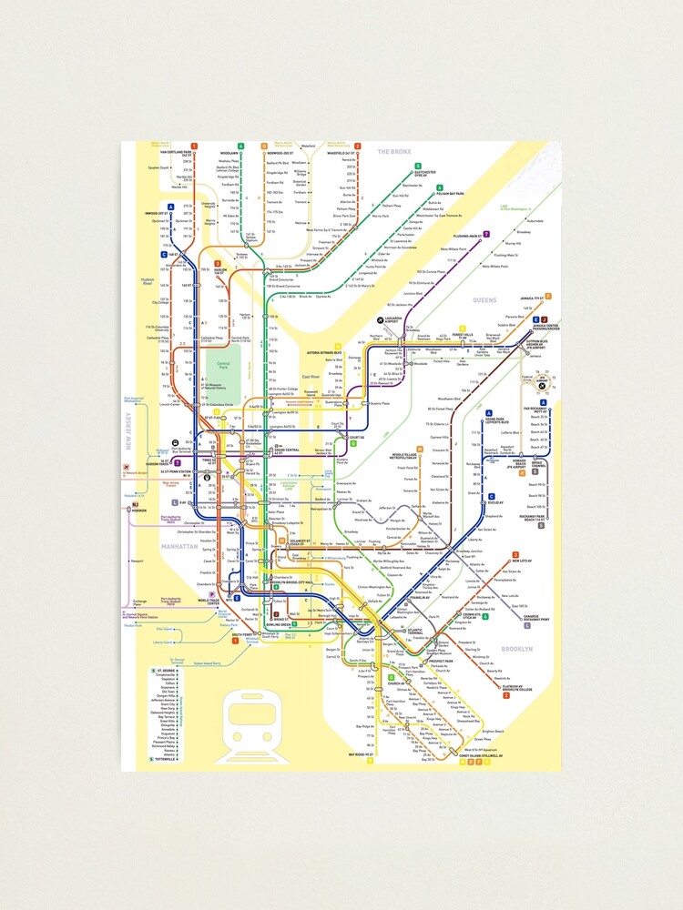 "" USA: 2022/today - New York City Subway Weekend map ..." Photographic ...
