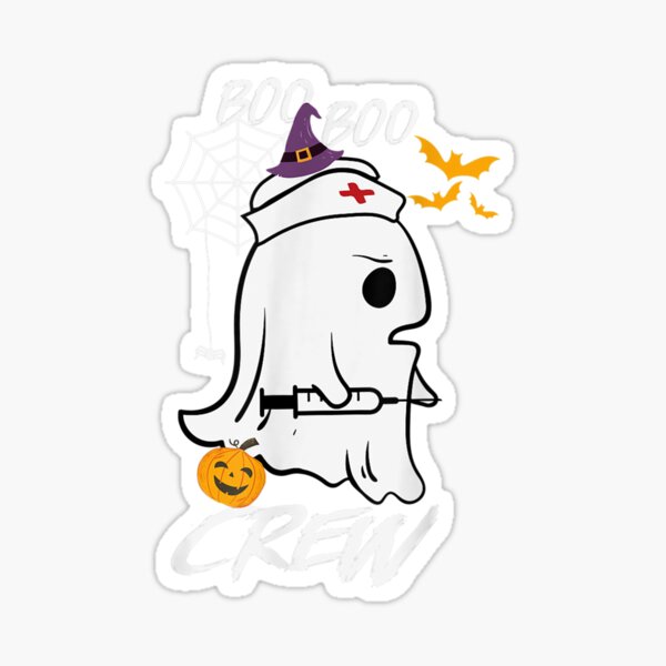 "Boo Boo Crew Funny Nurse Halloween Ghost" Sticker for Sale by ...