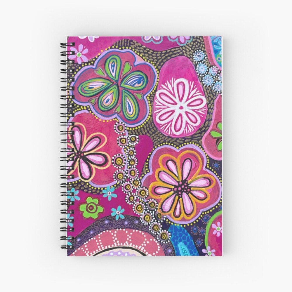 "Groovy Flower Power Boho Hippie Flowers" Spiral Notebook for Sale by ...