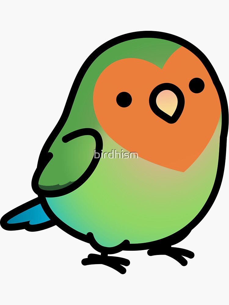 "Chubby Orange-faced Lovebird" Sticker for Sale by birdhism | Redbubble