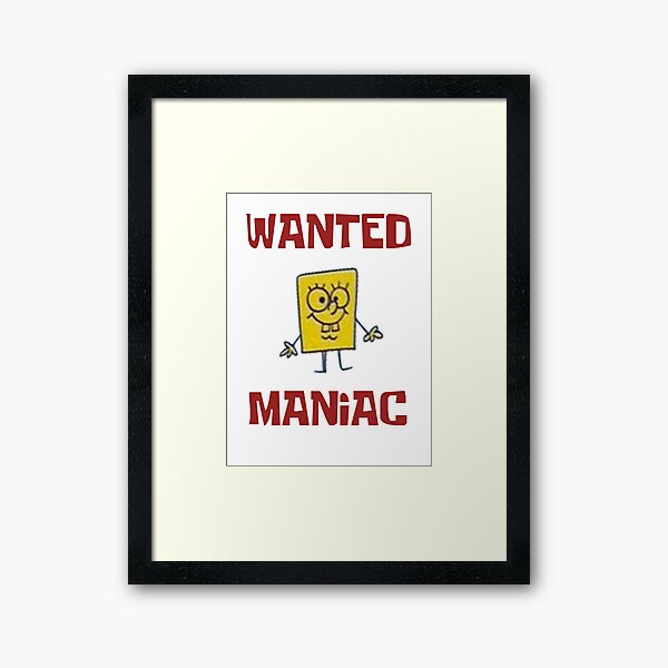 "Wanted Maniac Spongebob" Framed Art Print for Sale by NotSophia ...