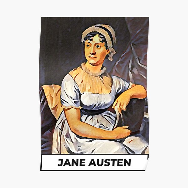 "Jane Austen Art | Jane Austen Portrait | Jane Austen Artwork " Poster ...