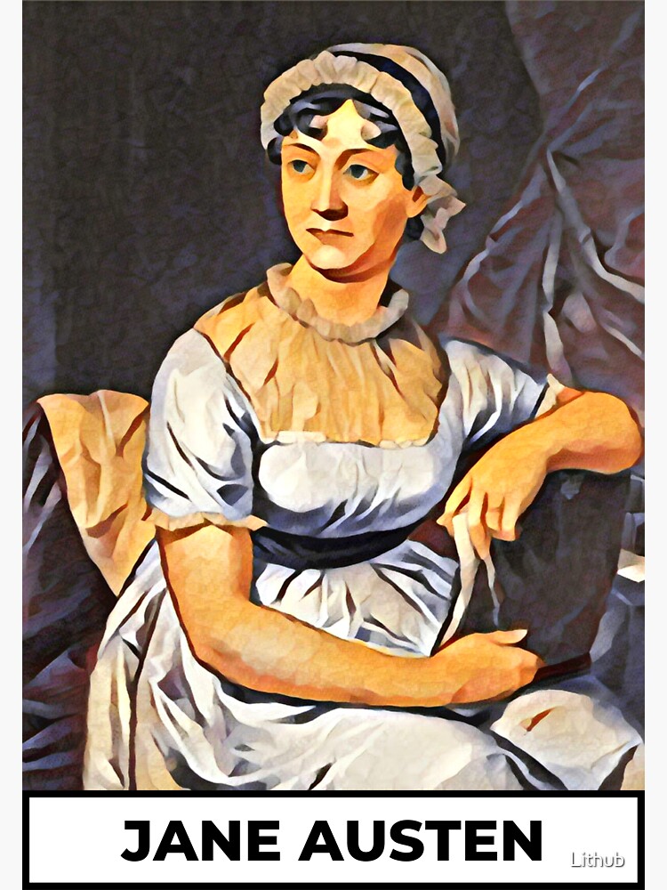 "Jane Austen Art | Jane Austen Portrait | Jane Austen Artwork " Sticker ...
