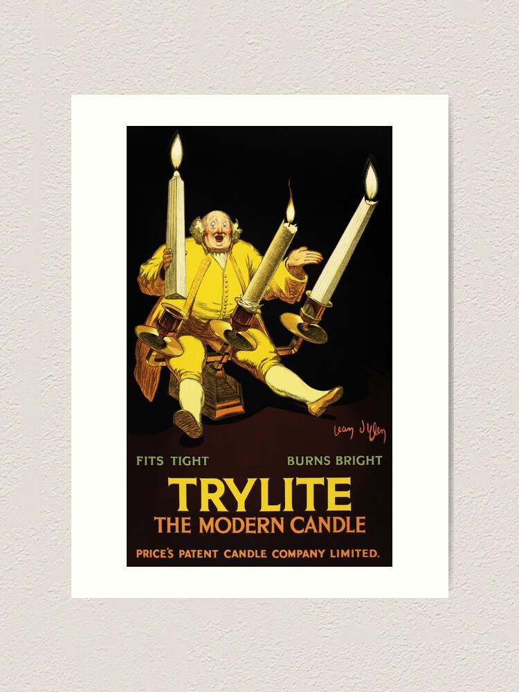 "TRYLITE The Modern Candle Vintage Art Deco Poster by Jean D' Ylen" Art ...