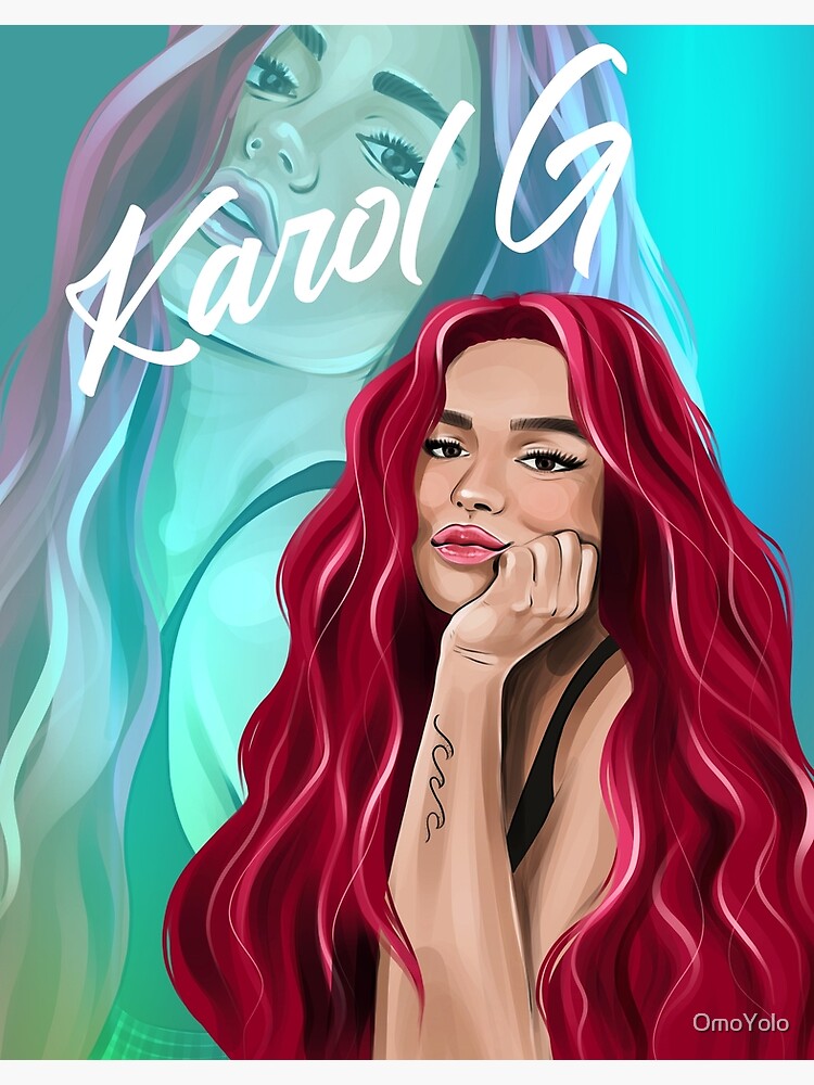 Póster «Rectángulo Karol G con ilustración de pelo rojo» de OmoYolo ...