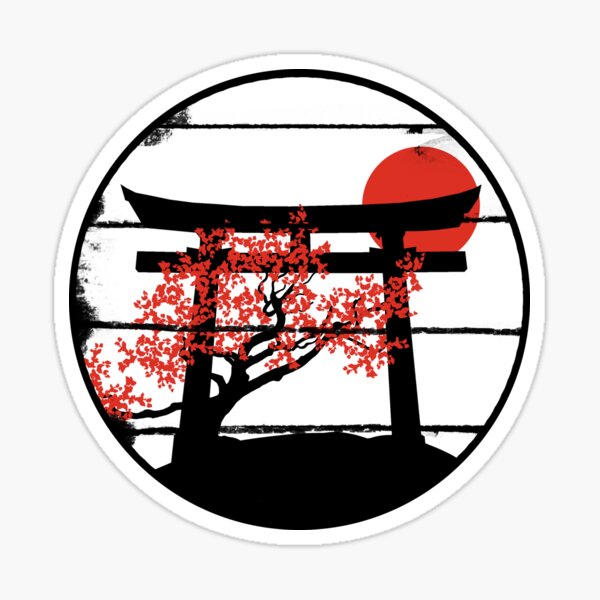 "Red Painted Simple Cherry Tree Japanese Gate - Japanese Torii Gate ...