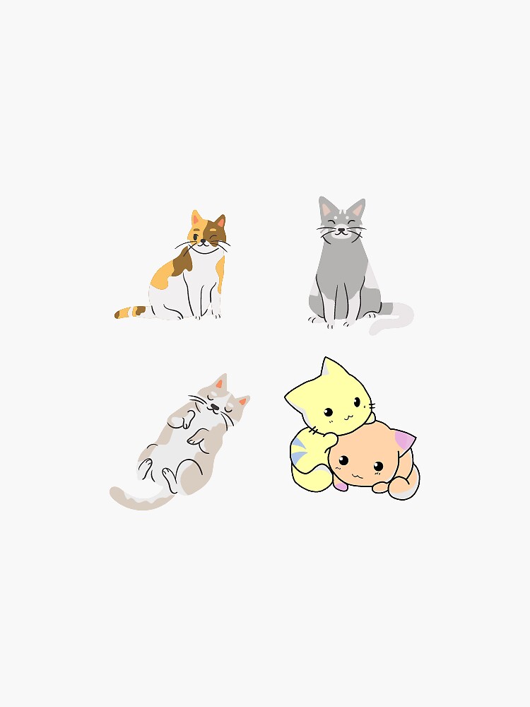 "Cat Sticker Pack" Sticker for Sale by CatManiaShop | Redbubble