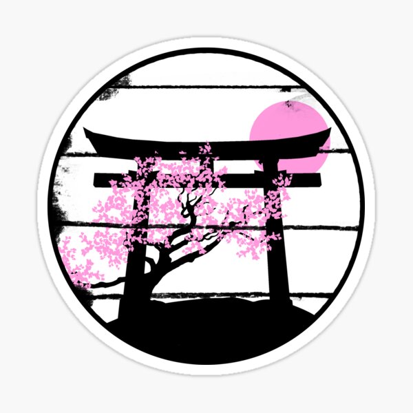 "Painted Simple Cherry Tree Japanese Gate - Japanese Torii Gate ...