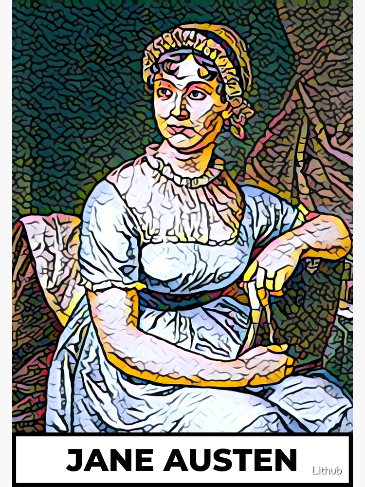 "Jane Austen Art | Jane Austen Portrait | Jane Austen Artwork " Sticker ...