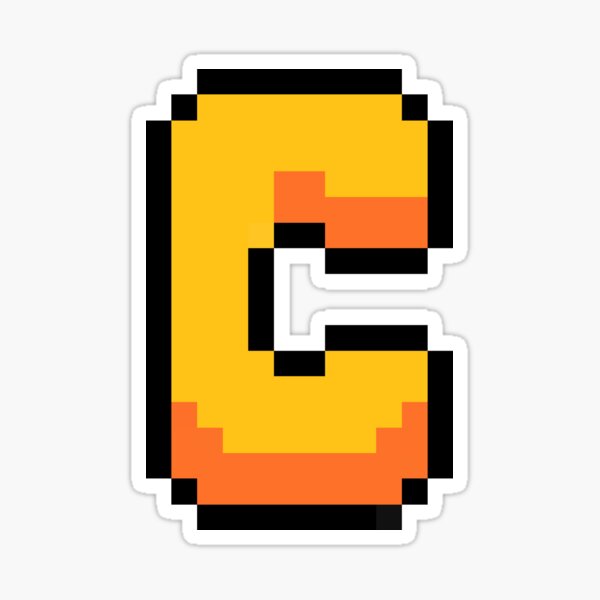 "pixelated alphabet - C" Sticker for Sale by pixelarte | Redbubble