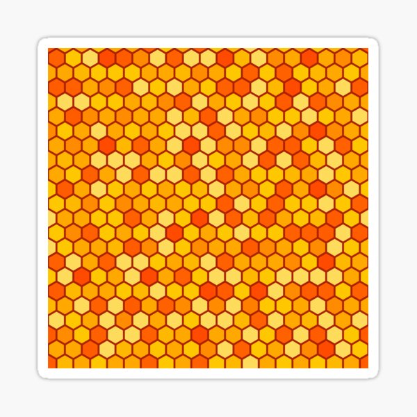 "Bright orange hexagonal honeycomb seamless vector background " Sticker for Sale by Familyshmot ...