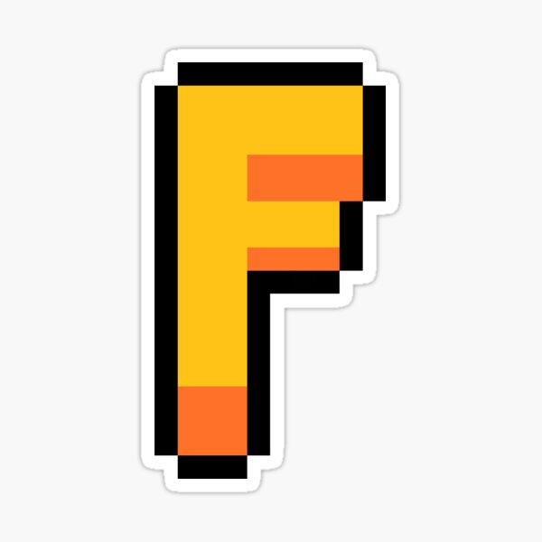 "pixelated alphabet - F" Sticker for Sale by pixelarte | Redbubble